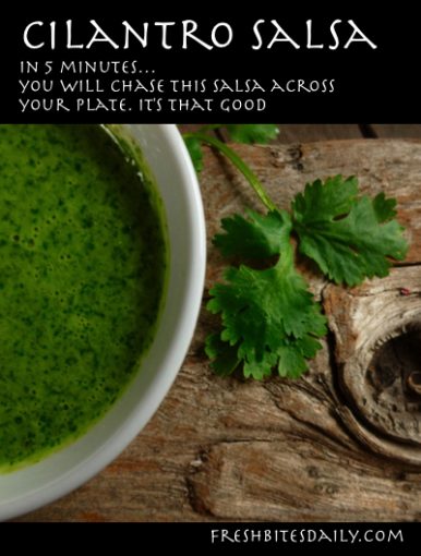 You will chase this cilantro salsa across your plate. It’s that good ...