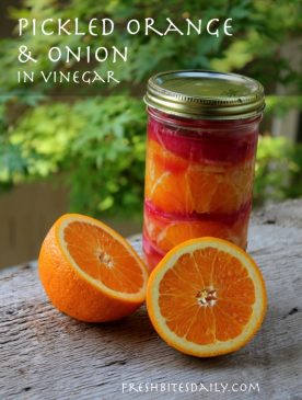 Pickled orange and onion in a vinegar base, a great addition to salads ...