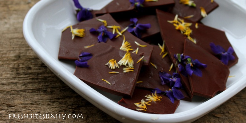 Edible flower chocolate bark – Fresh Bites Daily